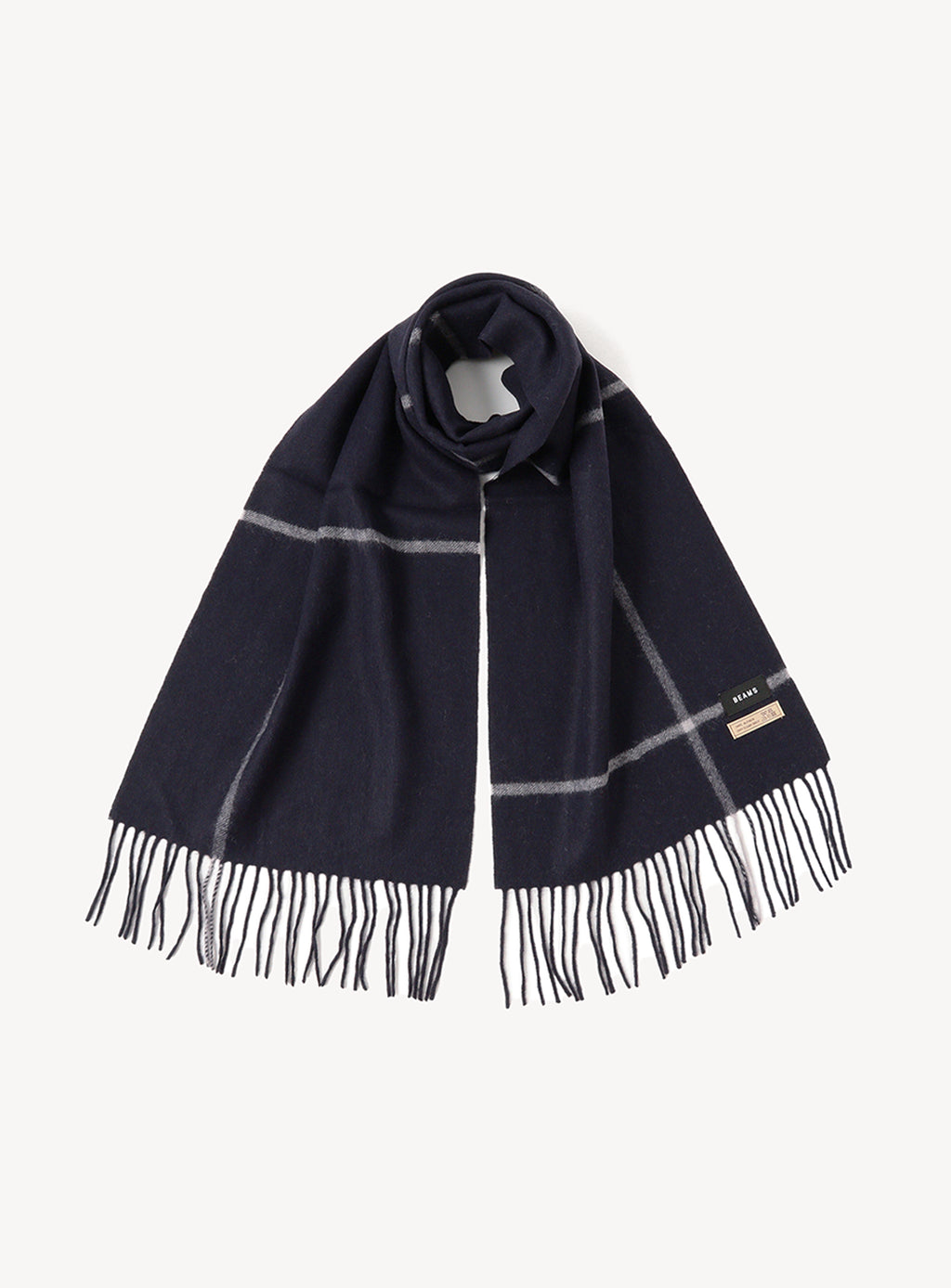 Windowpane Check Alpaca Scarf